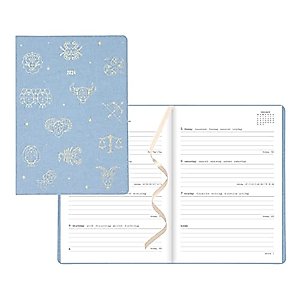 Letts of London Zodiac Weekly/Monthly Planner, 12 Months, January to December, 2024, Sewn Binding, A5 Size, 8.25" x 5.875", Multilingual, Sky (C082296-24)