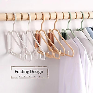 WRYLCYH 8 Pcs Foldable Hangers, Plastic Collapsible Hangers, Portable Folding Clothes Hanger, Foldable Travel Hangers, Foldable Hangers for Travel, Cruise, Home, Bedroom, Dorm (Green)