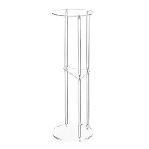 HMYHUM Clear Acrylic Drink Table for Small Spaces, Martini Table for Living Room, Small Drink Side Table, 3 Tiers, C Shaped, 8" L x 8" W x 26" H