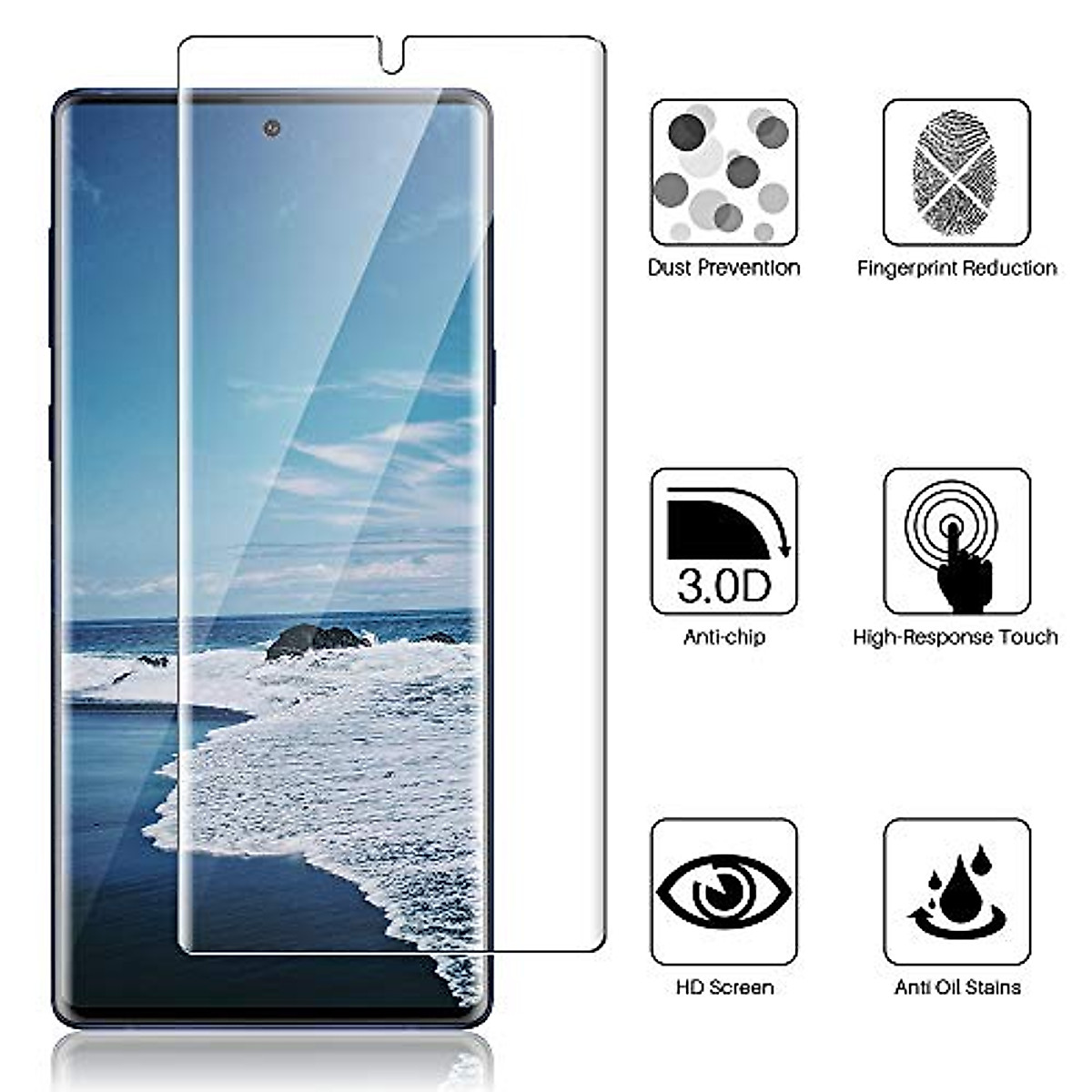 LK [3 Pack] Screen Protector for Samsung Galaxy Note 10 Plus/Note 10+ / Note 10 Plus 5G Flexible Film (Ultrasonic Fingerprint Support) Self Healing HD Clear, Case Friendly