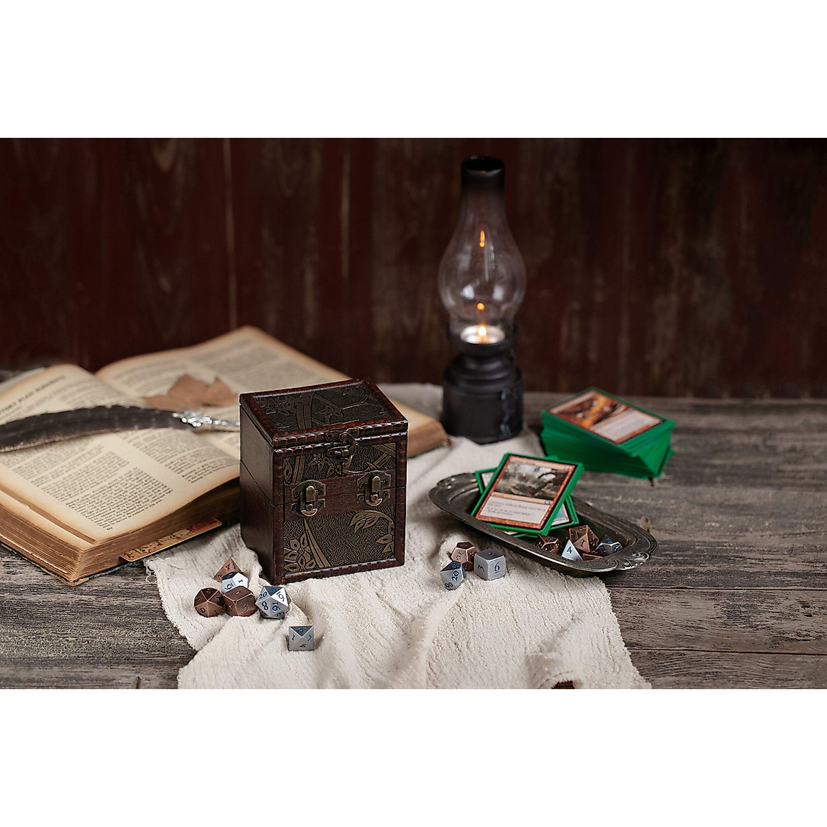 KakapopoTCG Elven Vault (Growth) Wood Deck and Counter Box Protector Sleeve Storage Trading Cards TCG MTG Magic FaB YGO EDH Commander Box FaB TCG PTCG Dice Box DnD Spell Box