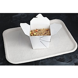 White Rectangular Molded Fiber Pulp Cafeteria Style Food Tray Size of 12”x 16” by MT Products (15 Pieces) - Made in The USA