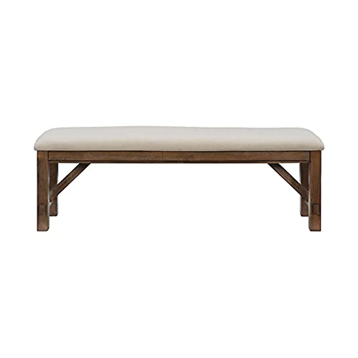 Powell Furniture Linon Turino Wood Dining Bench in Rustic Umber Brown