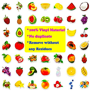 Fruit Stickers, 100 Pcs Cute Fruits Stickers for Kids, Colorful VSCO Waterproof Sticker for Water Bottle Scooter Luggage Laptop Skateboard, Fruits Sticker Bulk Holiday Gifts for Kids Teens Adults