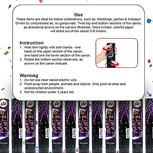 Jake's Celebrations Colorful Confetti Cannon – Compressed Air Confetti Poppers – Easy to Use Funny Confetti Shooters – Confetti Cannons for Weddings, Parties & Holidays (Set of 12)…