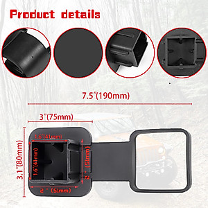 NGHEY Pack-1 Square Mouth Protection Cover Traction Cover, Trailer Hook Dust Plug, Rubber Trailer Hitch Dust Plug, Fit for RV SUV and Cars (American Flag Red)