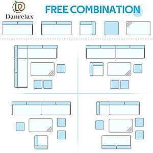 Danrelax All Weather Aluminum Frame Patio Conversation Set, 7 Pieces Outdoor Patio Furniture, Patio Furniture Set, Outdoor Patio Set for Lawn, Garden, Balcony, Poolside, Conversation Set(Black)