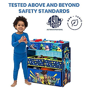 Delta Children Chair Desk with Storage Bin + Design and Store 6 Bin Toy Storage Organizer, Disney/Pixar Toy Story (Bundle)