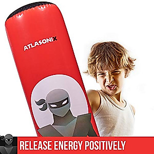 Punching Bag for Kids 8-12, Inflatable Kids Punching Bag for 3-8 Years, Karate Gifts for Boys, Kids Boxing Bag, Kid Punching Bag, Kickboxing, Taekwondo Ninja Toys