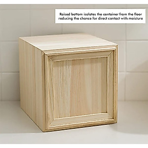 Wooden Rice Storage Container with Lid and Measuring Cup, 11.8lbs / 5kg - Grains, Dry Food