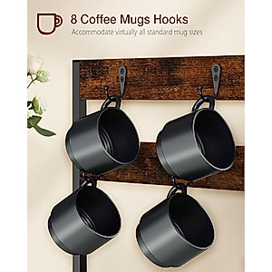 Evermagin K Cup Holder Drawer - Coffee Pod Organizer for Counter, Sturdy K-Cup Storage Drawer with Mug Rack, Coffee Maker Stand, 35 Pods Capacity, Rustic Brown