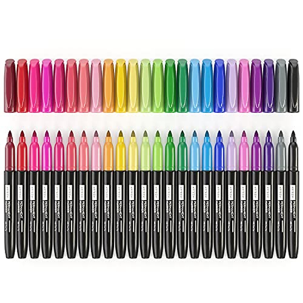 ARTEZA Permanent Markers, Set of 24, Fine Tip, Retro Pop Colors
