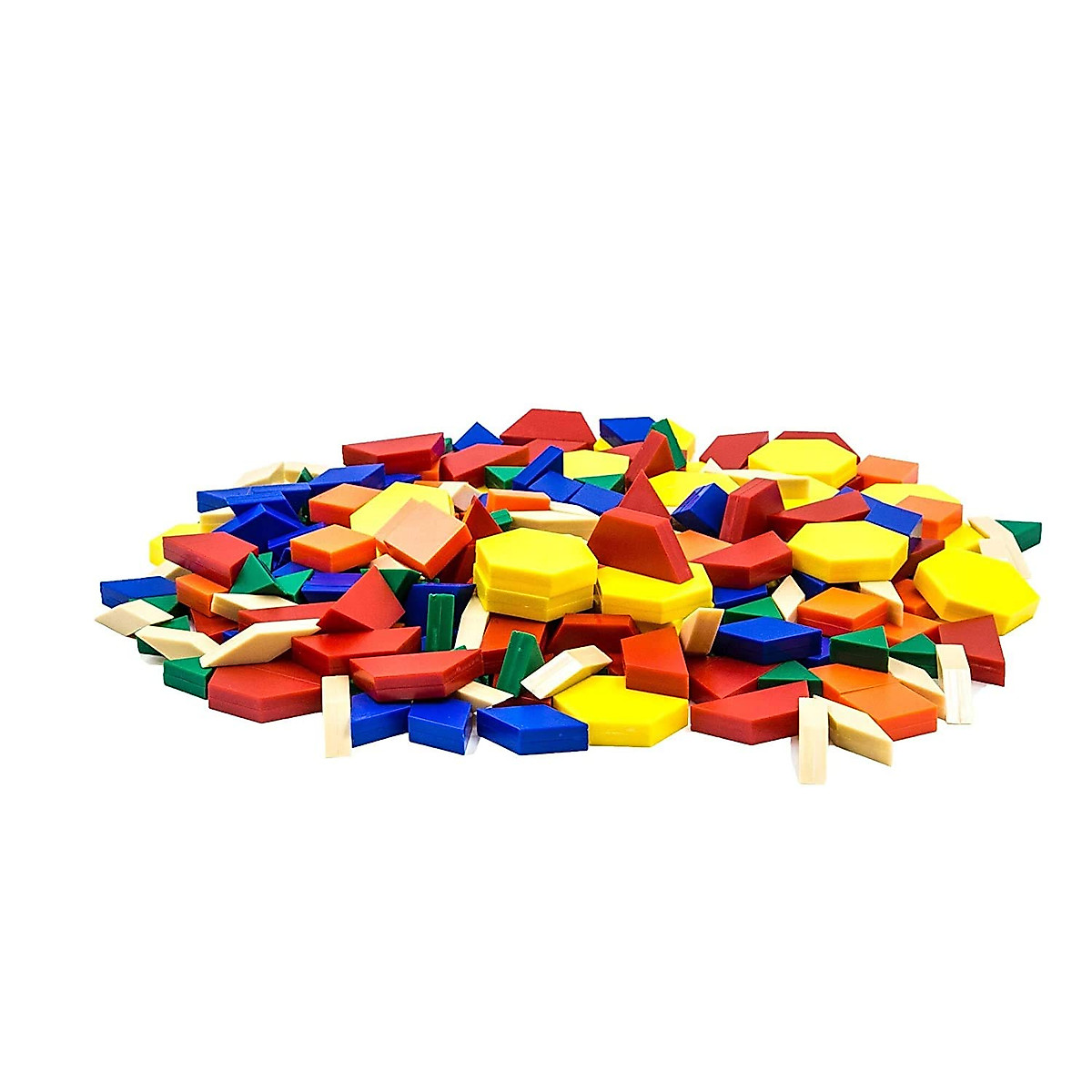 hand2mind Foam Plastic Pattern Blocks for Kids, Shapes for Kindergarten, Montessori Toys, Geometric Shapes, Symmetry, Shape Recognition, Pattern Blocks for Classroom (Set of 810)