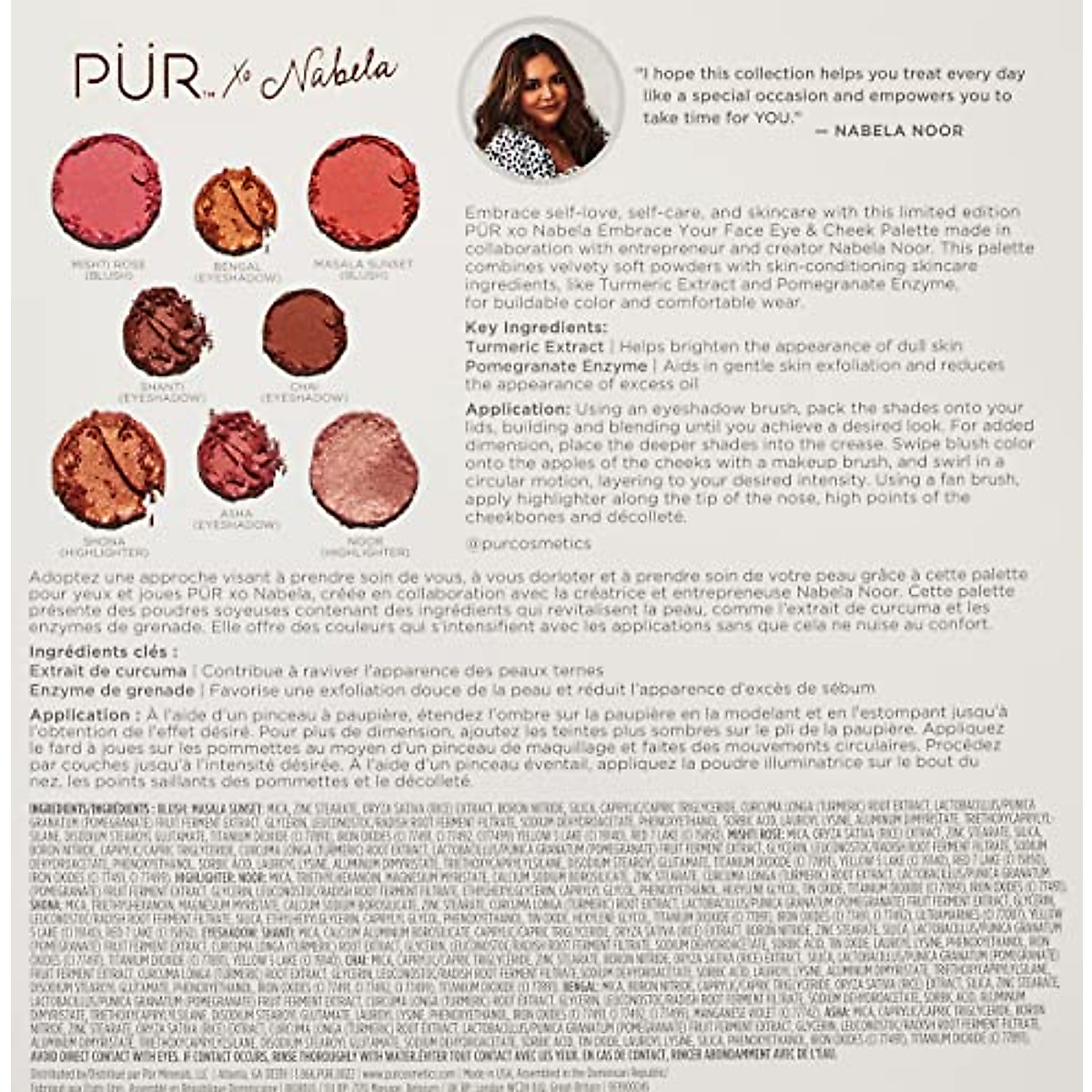 PÜR MINERALS xo Nabela Embrace Your Face Eye & Cheek Palette, 1 Pack