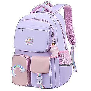 Cute Backpack Travel Backpacks Bookbag for Women & Men Boys Girls School College Students Backpack Durable Water Resistant Purple Small
