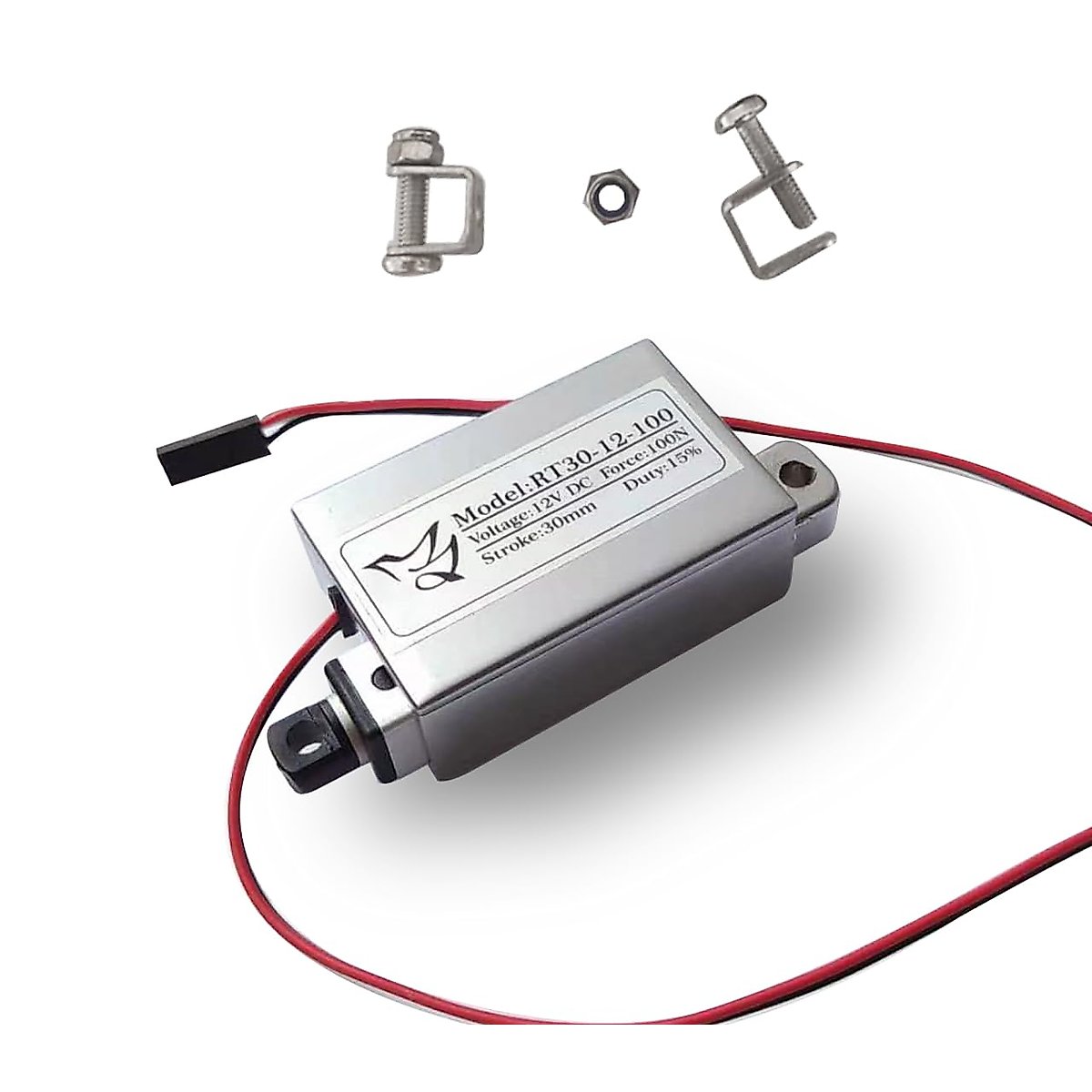 ActoCat Micro Linear Actuator 1.2" Stroke Mini Size - 22Lbs Force - 12V DC Power with Mounting Brackets, for Window Opener, Robotics, Home Automation