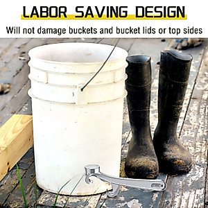 Zubebe 4 Pcs 5 Gallon Bucket Opener Tool Aluminum Pail Opener Silver Paint Can Opener Metal Buckets Lid Wrench Lid Remover Tool for Home Industrial Kitchen, 8.27 Inch