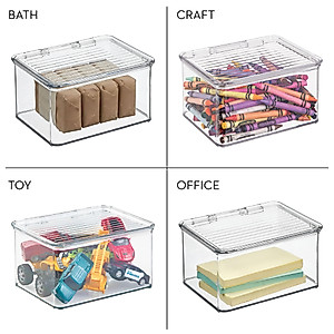 iDesign Recycled Plastic Pantry and Kitchen Storage, Freezer and Fridge Organizer Lidded Bin – 6.75” x 5.75” x 3.75”, Clear