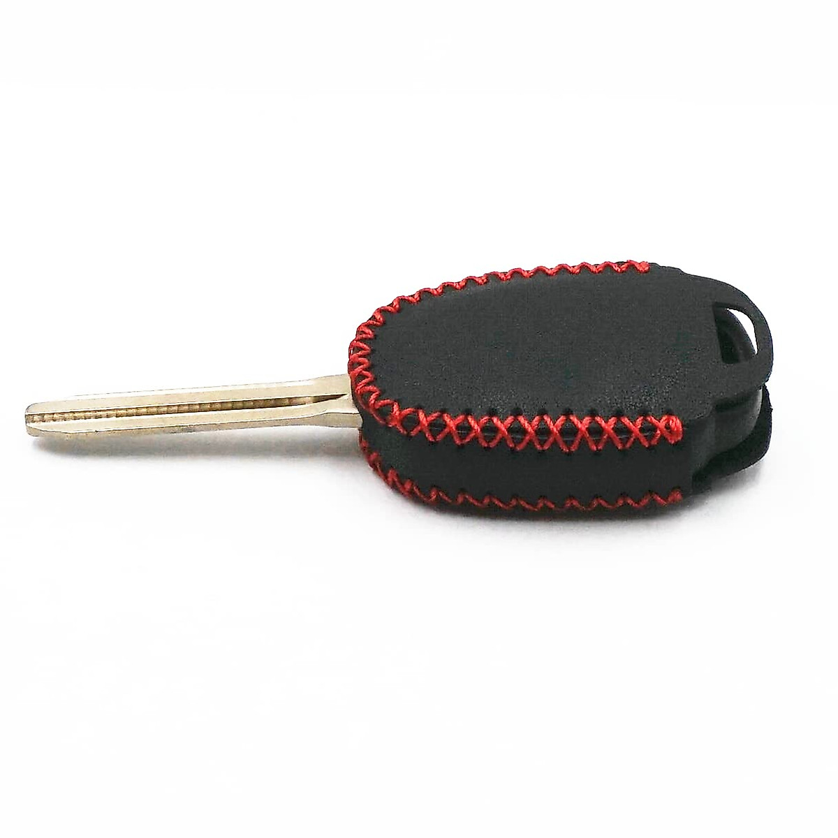 WFMJ Leather Smart 4 Buttons Key Fob Case Cover Chain for Toyota Camry SE LE RAV4 Corolla Venza Avalon Highlander Sequoia (Black)