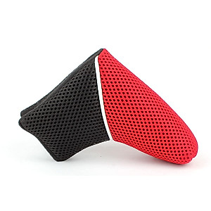 Craftsman Golf Blade Putter Head Cover Black Red Mesh Neoprene for Scotty Ping Callaway Taylormade Odyssey Etc. (Black & Red)