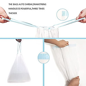 Small Trash Bag, 1.2 Gallon Garbage Bags Bathroom Trash can Liners for Bedroom Home Kitchen 80 Counts, Drawstring Shrink bag auto, White