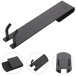 DOITOOL Towel Hooks 2pcs Rack Stainless Clothes Cabinet Steel Home Hanger Glass Storage Hangers Shower Black Organizer Door, The for Towel Bedroom Extended Over Clo Room Kitchen Clothing Towel Hook