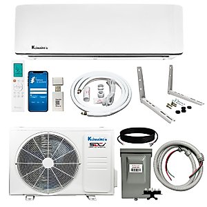 Klimaire 12,000 BTU 20.8 SEER2 Ductless Mini-Split Inverter Air Conditioner Heat Pump System with 15-ft Installation Kit Wall Bracket 115V