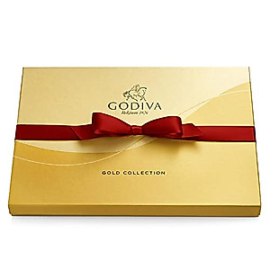 Godiva Chocolatier Holiday Gift Box with Red Ribbon – 36 Piece Assorted Milk, White and Dark Chocolate with Gourmet Fillings - Special Gold Ballotin Gift for Chocolate Lovers