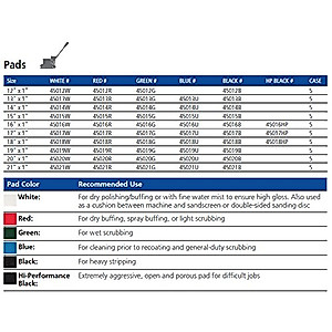 Mercer Industries 45015B - 15" Black Floor Maintenance Pads (Pack of 5)