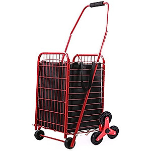 Shopping Trolley on Wheels Multi Function Shopping Cart Fashion Folding Trolley Trolley is Not Easy to Deform and Durable Storage Hand Trucks,Black ,