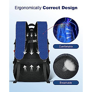 DTBG 50L Extra Large Travel Backpack Suitcase Carry On airplanes Luggage Bag for Men Fits 17 Inch Laptop computer Water Resistant Backpack For weekender Travel Work College Business -Black