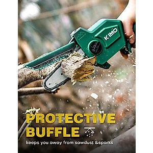 KIMO 6 Inch Mini Chainsaw Cordless, 2.3Lb Lightweight Handheld Chainsaw with Safety Lock, 20V Battery Powered Chainsaw, Portable Electric Chainsaw for Wood Cutting Tree Trimming