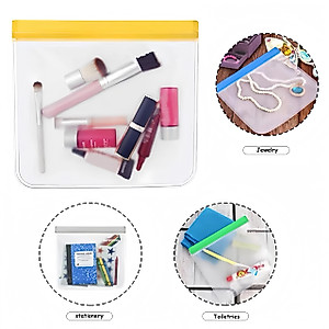 Buyongwant Reusable Gallon Freezer Bags Dishwasher Safe, 7 Pack Reusable Food Storage Bag Leakproof Silicone for Sandwich, Snack, Salad, Travel (7 Colors)