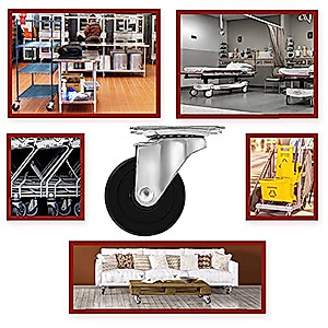 24 Pack 2" Swivel Caster Wheels Hard Rubber Base with Top Plate & Bearing