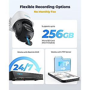 REOLINK 4K PTZ Security Camera System, IP PoE 360 Camera with Dual-Lens, Auto 6X Hybrid Zoomed Tracking, 355 Pan & 90 Tilt, Outdoor Surveillance, 2022 New Released, AI Detection, Trackmix PoE
