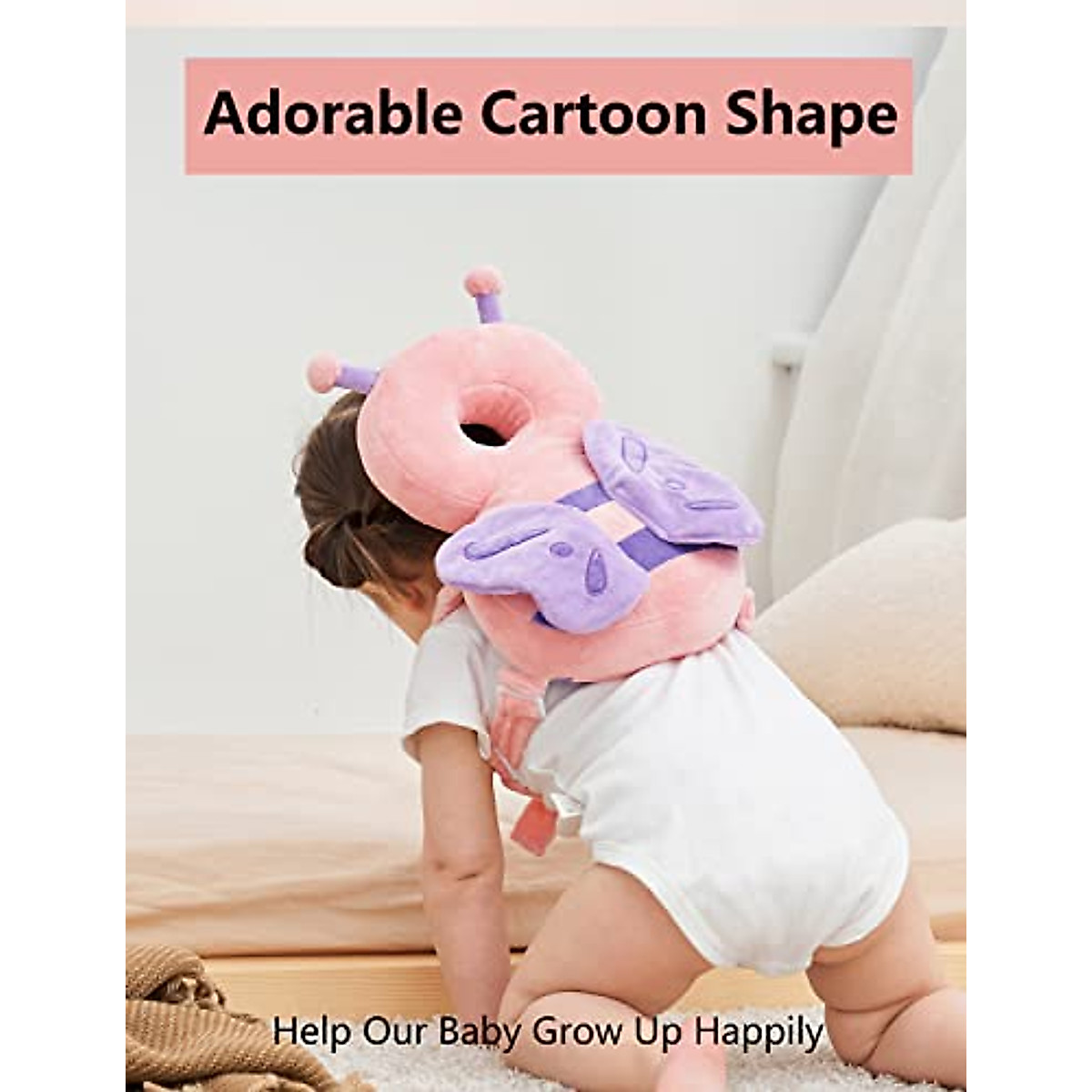 Toddler Baby Head Protection Cushion Backpack Wear,Brown Tiger