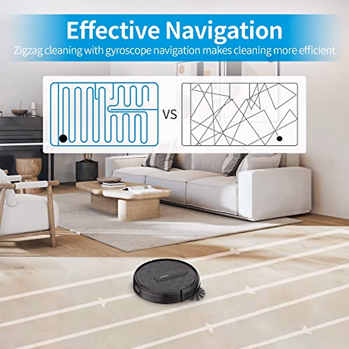 AIRROBO Robot Vacuum Cleaner with 2800Pa Suction Power, App Control, 120 Mins Runtime, Self-Charging Robotic Vacuum Cleaner for Low Carpet, Pet Hair, Hard Floors, P20