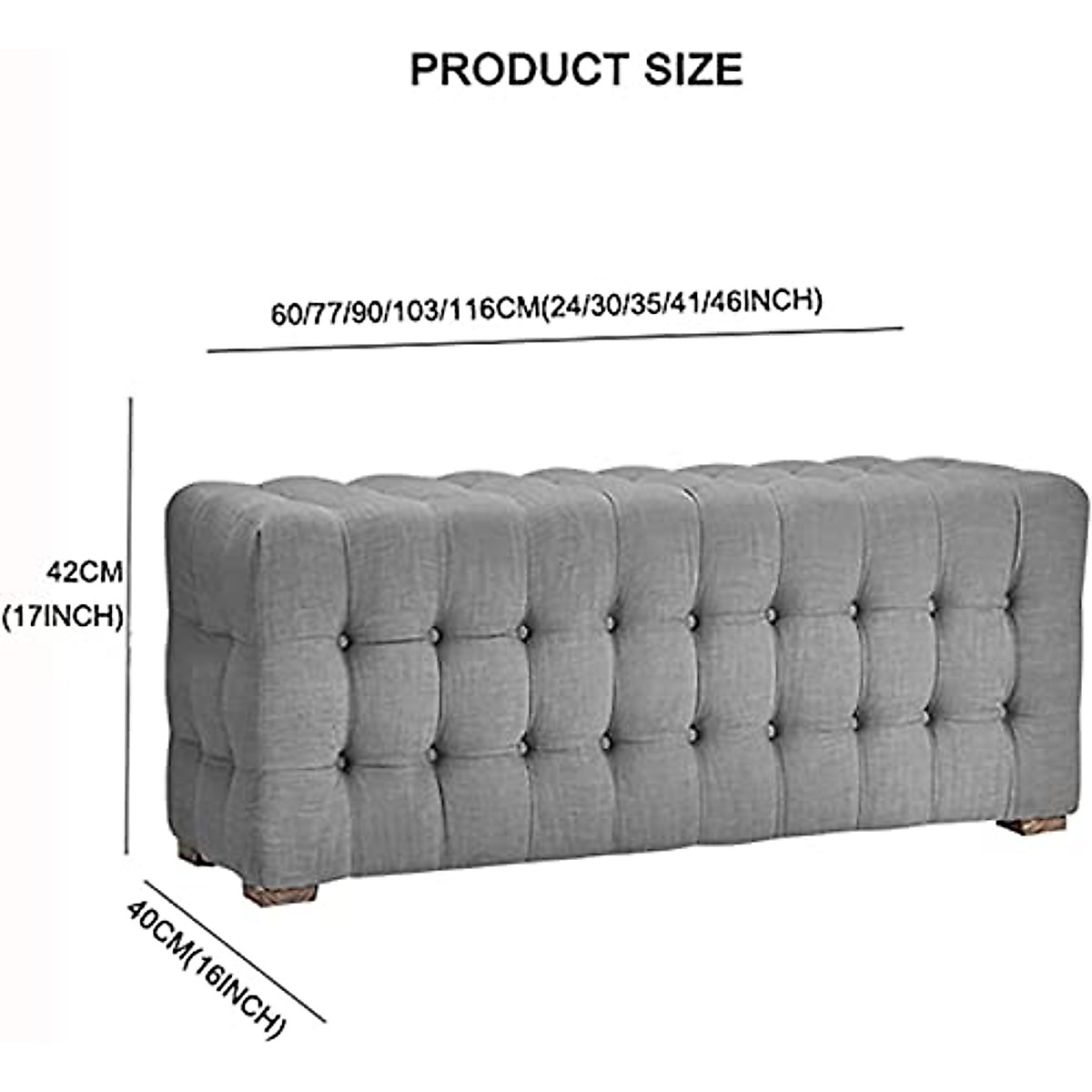 SoOSSN Premium End of Bed Bench,Soft Linen Sofa Bench Seat,Rectangle Footrest Multifunction Accent Bench for Living Room Bedroom (Color : C, Size : 46x16x17inch)