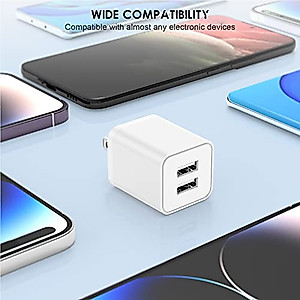 USB Charger 5v 2.4a,Cabepow [2Pack] Dual Port 12W USB Wall Plug,Charger Block Adapter Cube Replacement for iPhone Xs/XS Max/XR/X/8/7/6/Plus iPad Pro/Air/Mini, Galaxy9/8/7(ETL Certified)