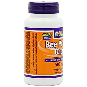 NOW Bee Pollen, 500mg, 100 Capsules (Pack of 3)