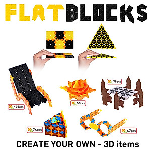 WEofferwhatYOUwant Flatblocks T-Rex, Dinosaur, Firefly, Honey Bee, Duck, and More | 3-D Puzzle Toy Building | Figures Level 2 | Collect Them All