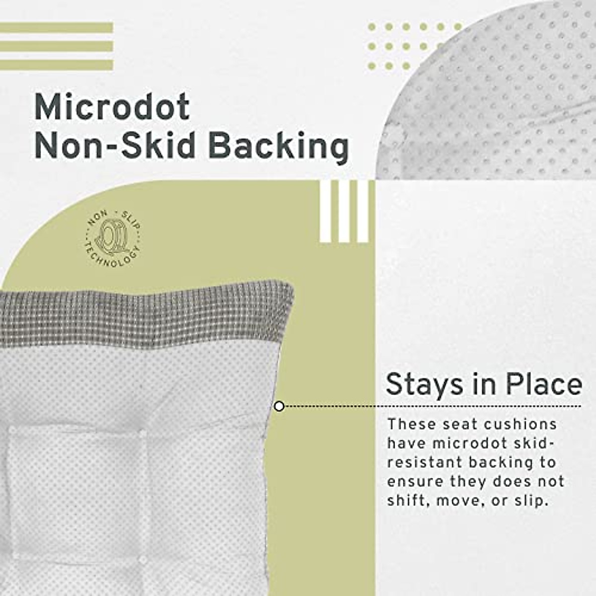 Arlee Non-Skid Chair pad, 2 Count (Pack of 1), Charcoal