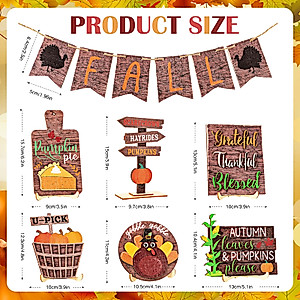 Fall Tiered Tray Decor Wooden Thanksgiving Tray Signs Rustic Farmhouse Pumpkin Maple Leaf Turkey Table Decor with Base Wood Frame for Autumn Thanksgiving Harvest Home Kitchen Decorations (Turkey)