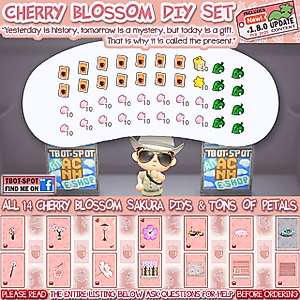 VVR ACNH: Cherry Blossom Sakura Series Full Set | 14 DIY Recipes | Blossoms | Petals | Blossom-Viewing Lanterns | Crafting Materials