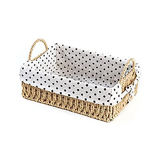 UXZDX Desktop Storage Box, Woven Storage Basket, Rattan Woven Sundries, Cosmetics, Snacks, Living Room Storage Basket (Size : 25cm)