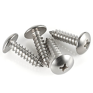 100PCS #10 x 3/4" Truss Head Sheet Metal Screws Phillips Drive Wood Screws, 304 Stainless Steel 18-8, Self Tapping