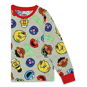 Sesame Street Elmo Toddler Unisex Long Sleeve 2-Piece Pajamas Set (2T, Gray)