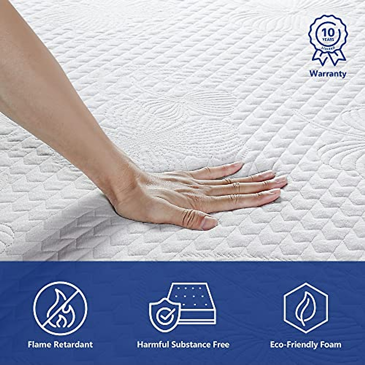 Olee Sleep 10 Inch Aquarius Memory Foam Mattress / Airflow Ventilation Mattress, Full