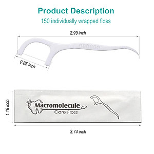 Dental Flossers Individually Wrapped, Dental Flossers, Floss Single Bag, Travel Dental Floss, Unflavored Floss Picks, Floss Sticks, Tooth Floss, Dental Picks Disposable 150 Count