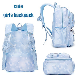 Wraifa Backpack For Girls, Preschool Girl Backpacks Kindergarten Bookbags Elementary Cute School Bags Set with Lunch Bag (Small, Heart Purple)